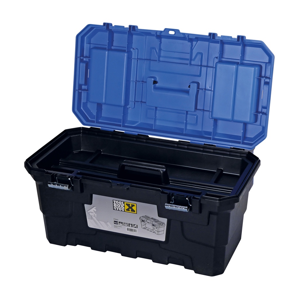 Craft tool box with 2 metal latches 22'' | Valkenpower