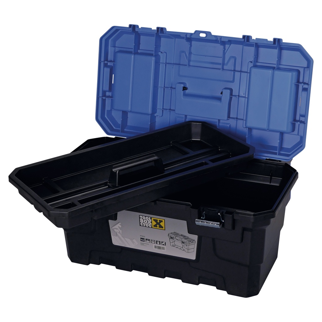 Craft tool box with 2 metal latches 22'' | Valkenpower