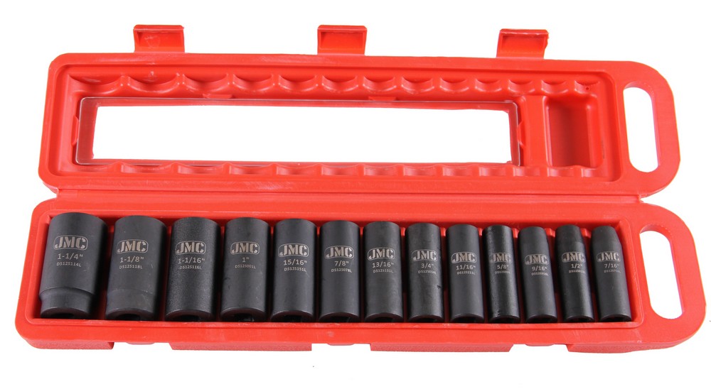 Socket wrench set impact 12PT 1/2" 13 pieces sae | Valkenpower