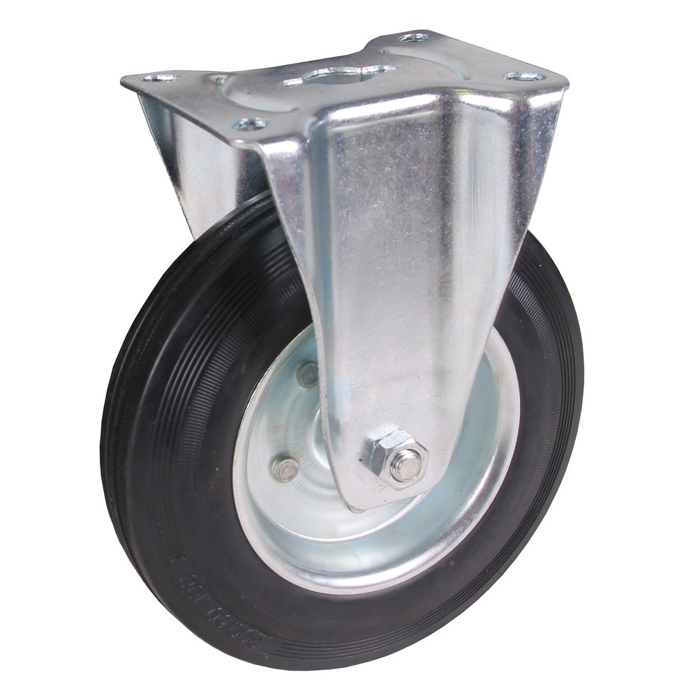 Fixed castor 200 x 30mm rubber | Valkenpower