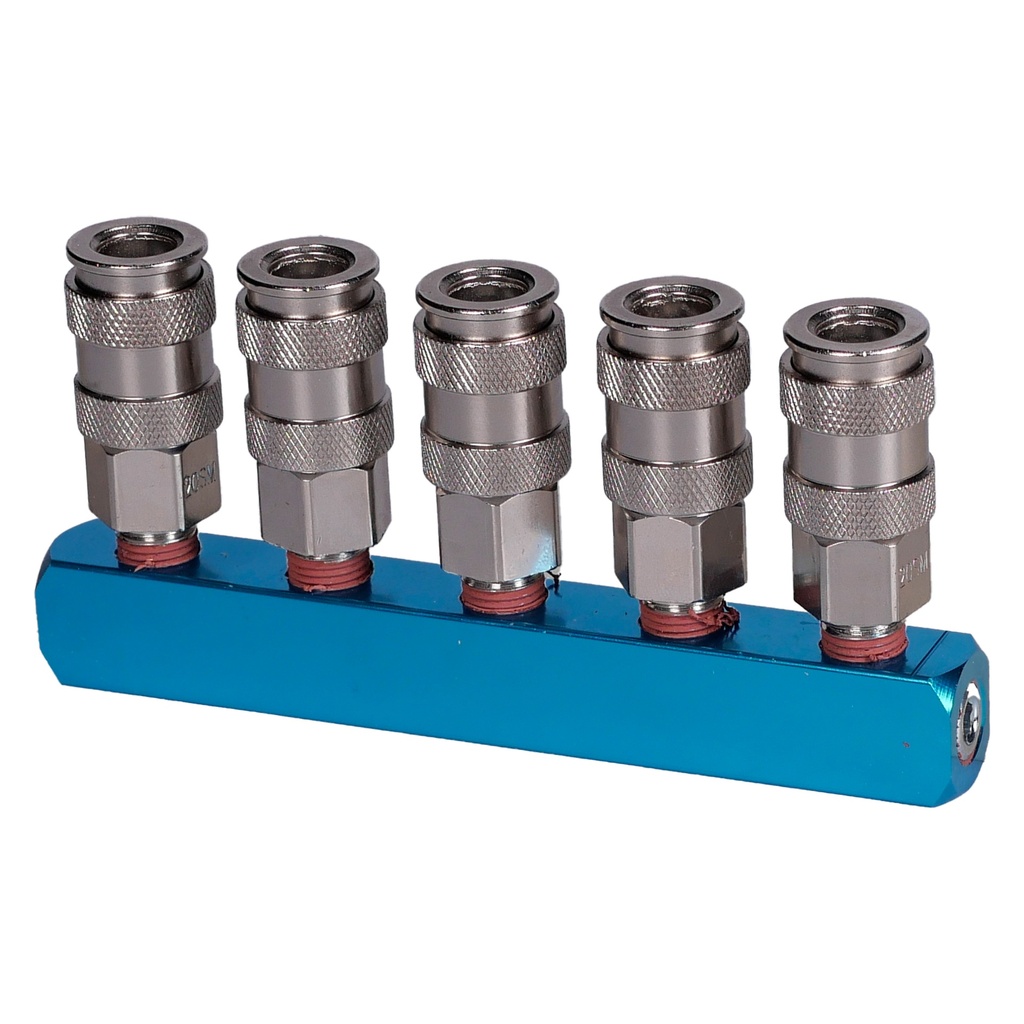 Air distribution block with 5 couplings | Valkenpower
